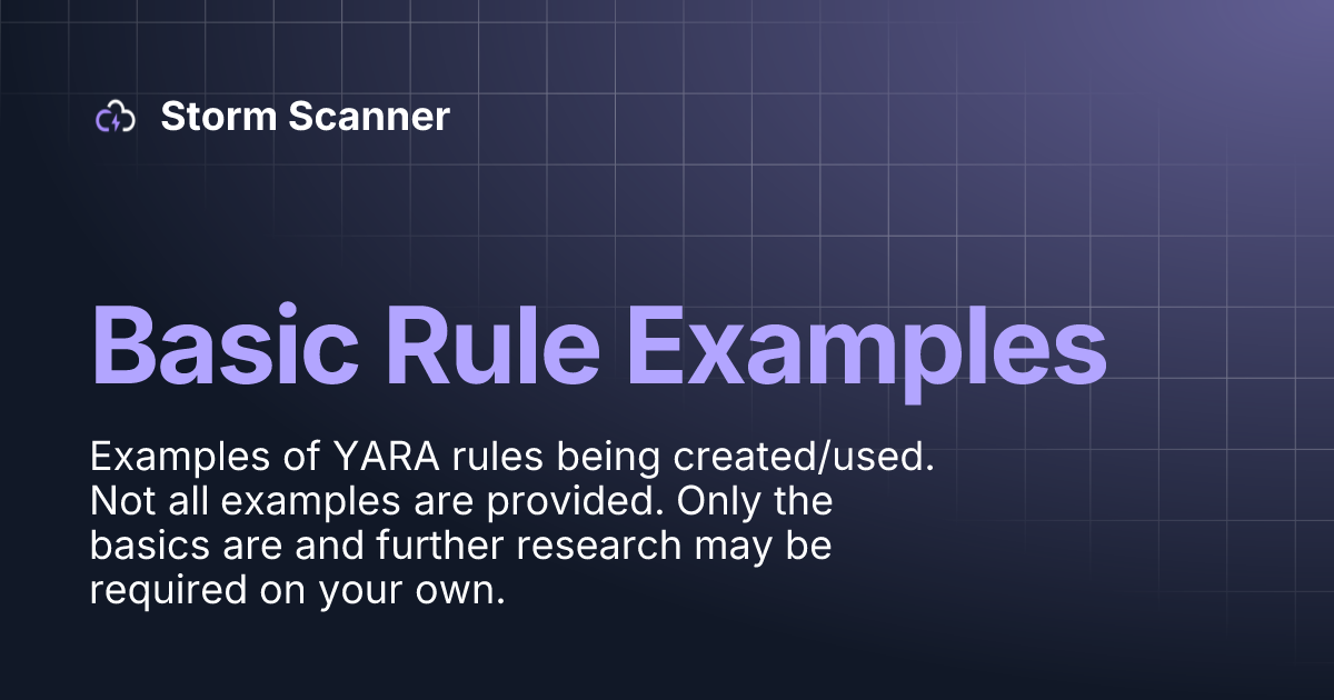 Basic Rule Examples | Storm Scanner