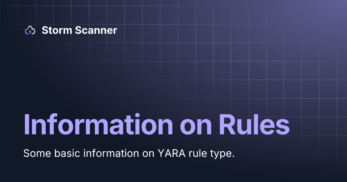Information on Rules | Storm Scanner